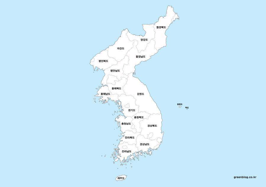 대한민국 지도 A3 사이즈 무료 다운로드 - GREEN BLOG