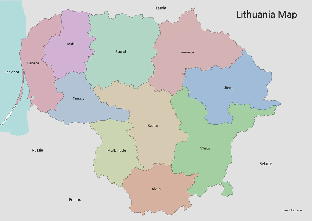 lithuania Map Large Size Free Download - GREEN BLOG